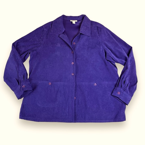 Appleseed's | Tops | Appleseeds Faux Suede Purple Shacket | Poshmark